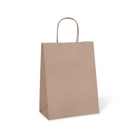 RECYCLED BROWN 10 SMALL PETITE PAPER TWIST HANDLE BAG CARRY BAGS