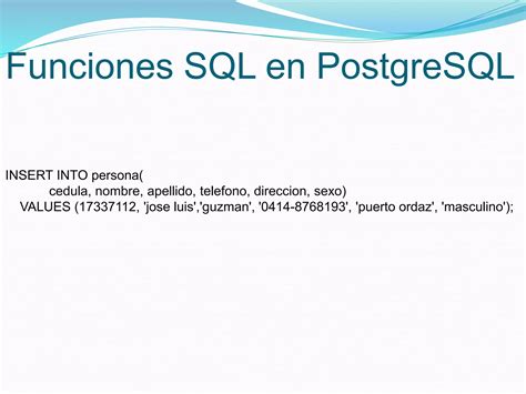 Base De Datos Sql En Postgres Ppt