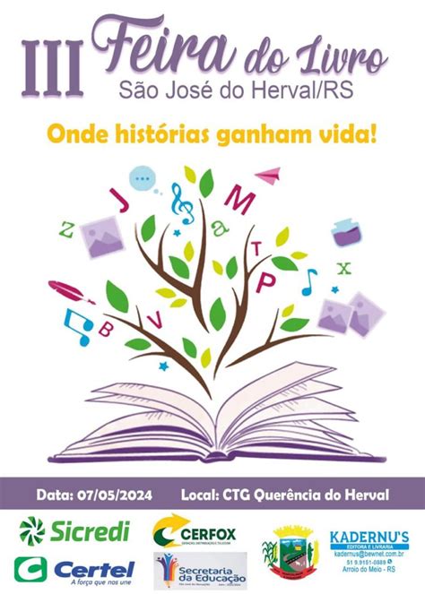 IIIª FEIRA DO LIVRO 2024 Evento será realizado dia 07 de maio no CTG