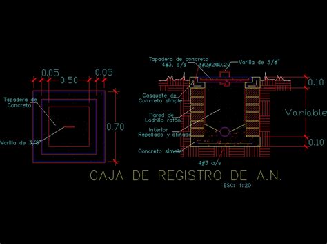 Caja De Registro En AutoCAD Descargar CAD 18 58 KB Bibliocad