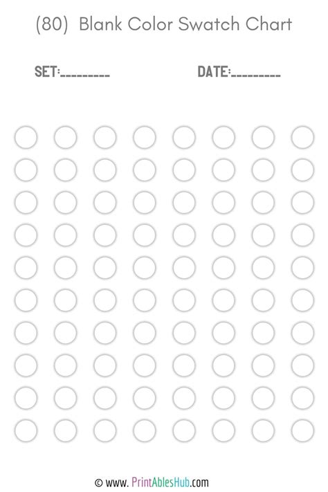 Free Printable 24 50 72 80 100 120 150 168 Blank Color Swatch
