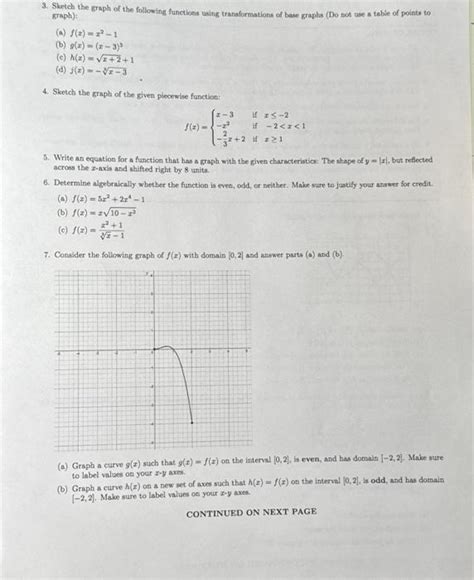 solved 3 sketch the graph of the following functions using