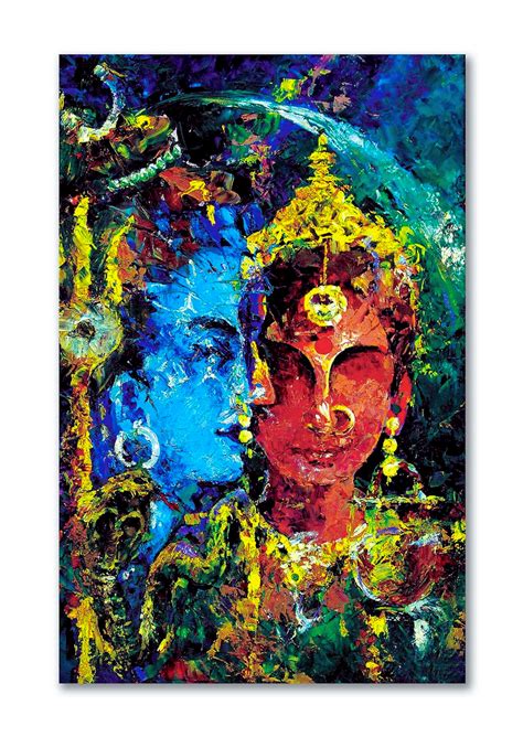 Best 10 Shiva Parvati Abstract Paintings For Living Room