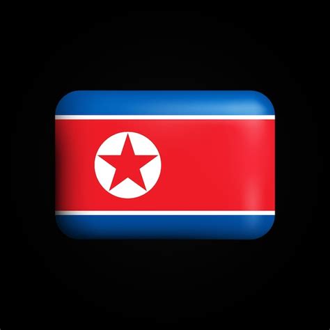 Icono 3d De La Bandera De Corea Del Norte Bandera Nacional De Corea Del