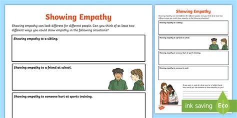 Showing Empathy Worksheet Teacher Made