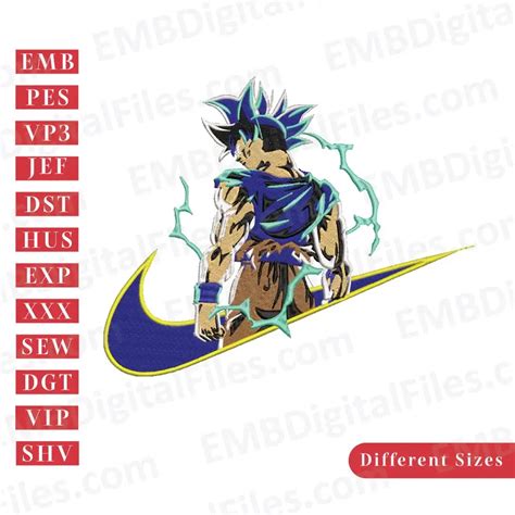 Nike Swoosh Goku Ultra Instinct Embroidery Design Inspire Uplift