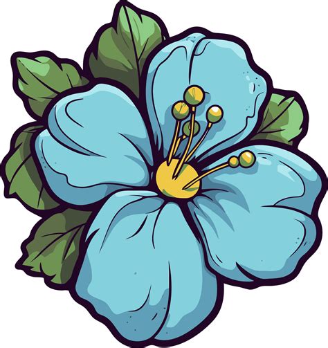 Blue Hawaiian Flower Clipart