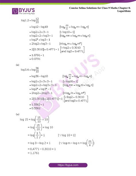selina solutions class 9 concise maths chapter 8 logarithms download free pdf