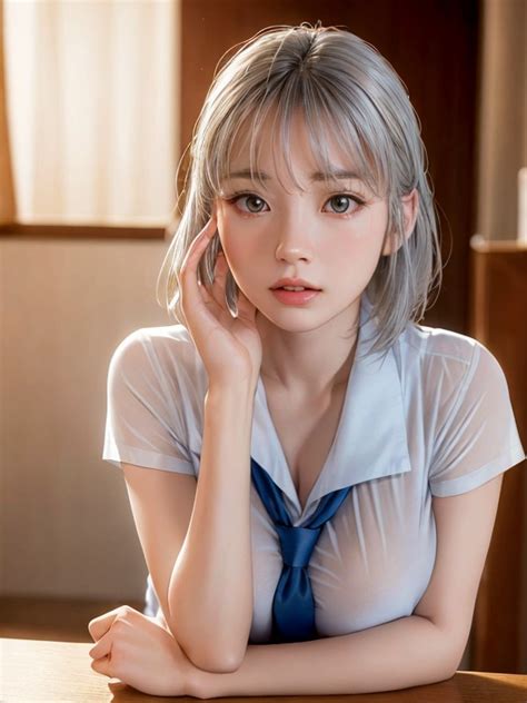Medium Length Ash Hair Looking At Viewer Ai Porn