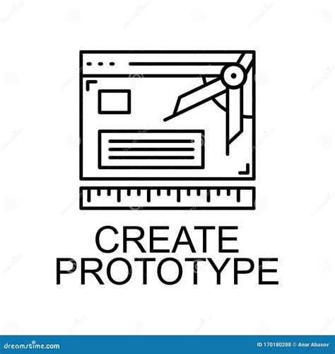 create prototype icon element of web development signs with name for mobile concept and web