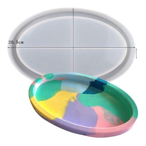 Molde De Silicone Formato Bandeja Oval Para Resina Epóxi no Shoptime