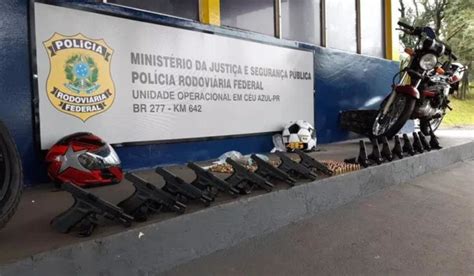 PR PRF apreende 16 pistolas e 868 munições escondidas em motos FenaPRF