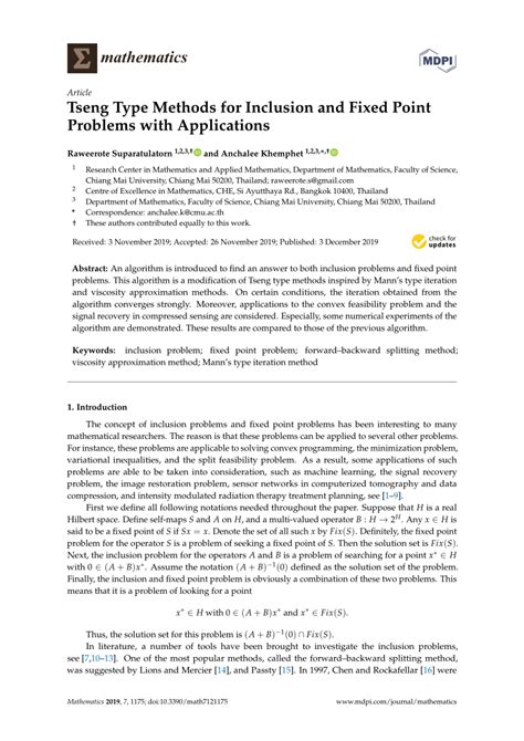 pdf tseng type methods for inclusion and fixed point problems with applications