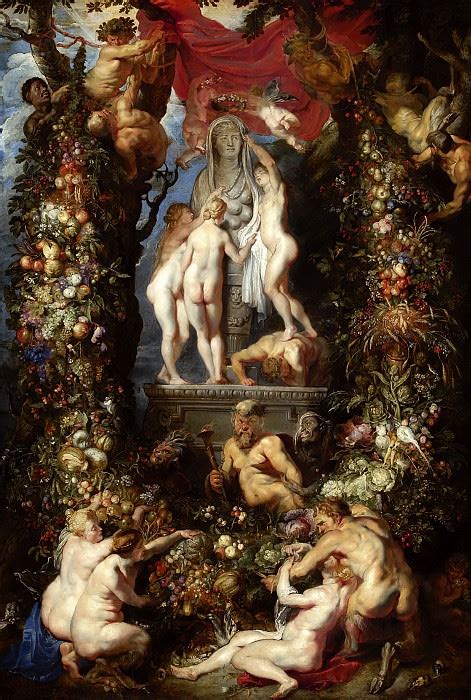Three Graces Adorning Nature Peter Paul Rubens