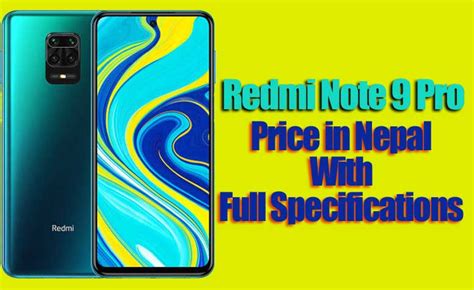 Redmi Note 9 Pro Price In Nepal With Specification Features