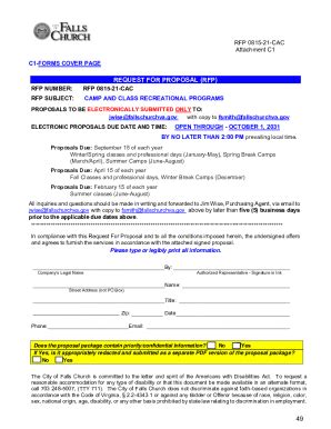 Fillable Online Request For Proposal RFP DefinitionRequest For