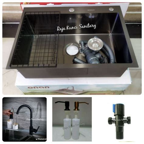 Jual Onan Kitchen Sink Onan Lubang Black Paket Lengkap