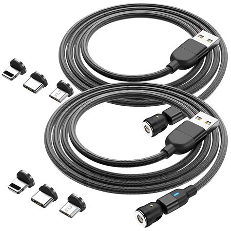 Callstel Ladekabel Typ C 2er Set USB Kabel mit 6 Magnet Stecker für