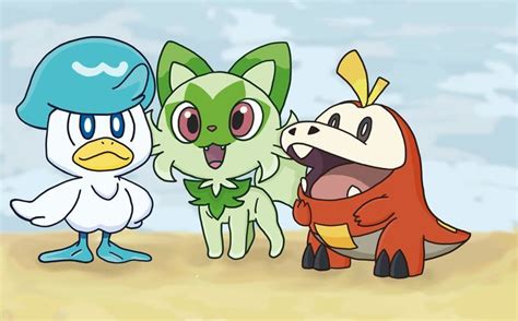 Quaxly Sprigatito And Fuecoco Pokemon Starters Pokemon Pokemon Art