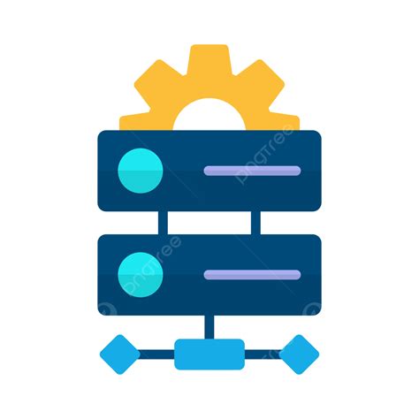 Server Flat Icon Vector Data Management Data Processing Setting Png