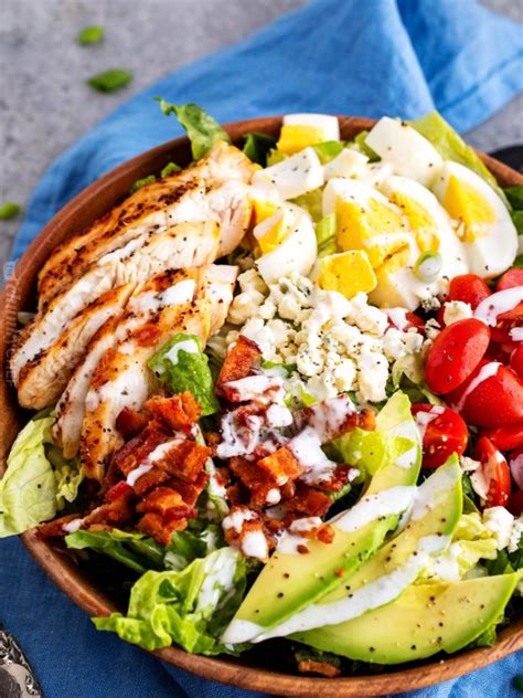 Keto Cobb Salad And Homemade Ranch Dressing The Chunky Chef
