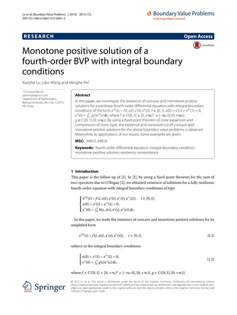 pdf monotone positive solution of a fourth order bvp with integral boundary conditions