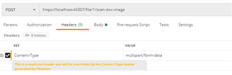 unable upload image file in asp core web api post method