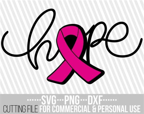 Hope Svg Breast Cancer Pink Ribbon Svg Awareness Ribbon Svg Survive