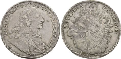 Bayern Taler Madonnentaler München 1757 Maximilian III Joseph 1745