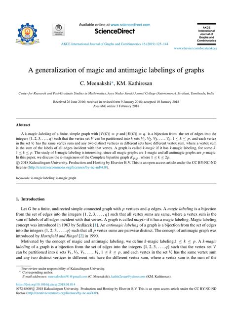 pdf a generalization of magic and antimagic labelings of graphs