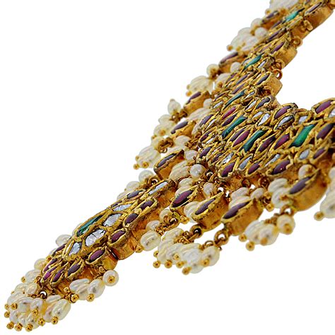 5 75CTW Rose Cut Diamond Gutta Pusalu Necklace Set In 22K Gold Malani