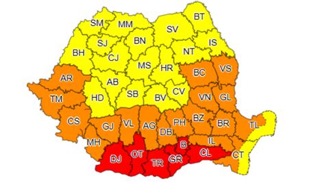 Alertă Se dezlănțuie iadul în România Cod roșu de caniculă harta