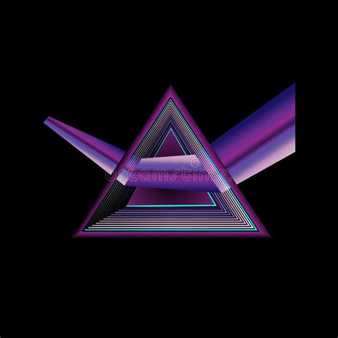 Réfraction Du Spectre Pyramide De Verre Prisme Low Poly Abstract