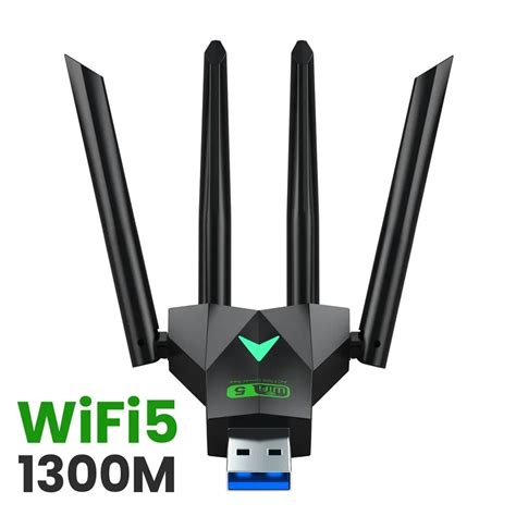 Tarjeta De Red Inal Mbrica USB 1300 De 3 0 Mbps Adaptador USB WiFi De