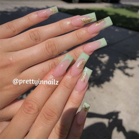 Stunning Green French Tip Nails Designs For This Month