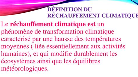 SOLUTION Le R Chauffement Climatique Causes Cons Quences Et Solutions