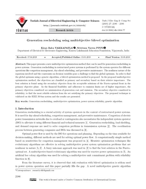 pdf generation rescheduling using multiobjective bilevel optimization