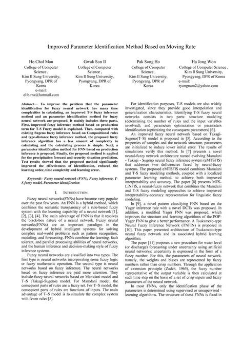 improved parameter identification method based on moving rate deepai