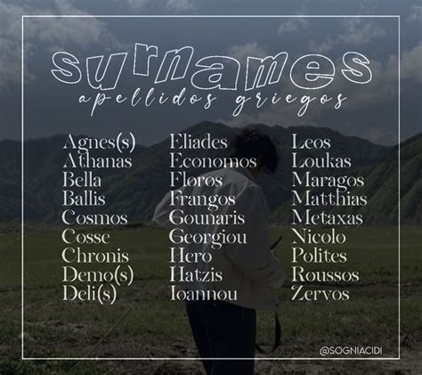 Apellidos Griegos Ideas Nombres De Personajes Apellidos Bonitos