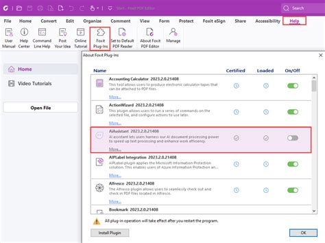 how to disable ai assistant in foxit pdf editor for windows help center foxit software