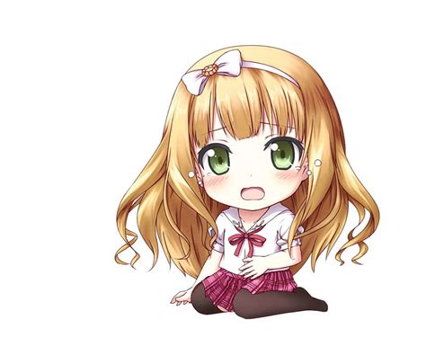 Chibi Pretty Green Eyes Adorable Sweet Nice Anime Anime Girl Long Hair Hd Wallpaper
