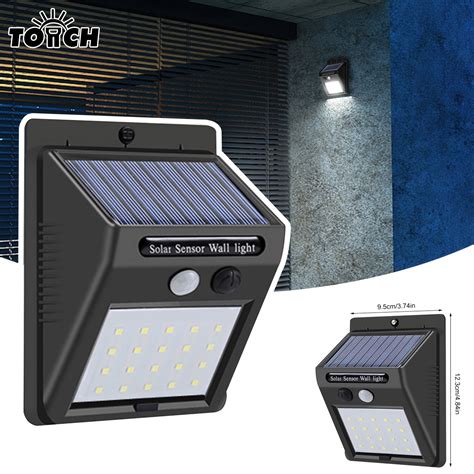 20 Led Solar Motion Sensor Wall Light 1 Mode Simple Operation Wireless