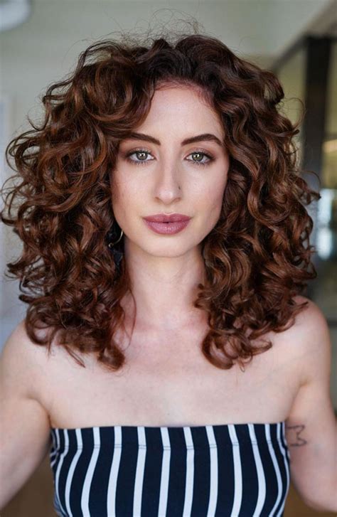 35 Low Maintenance Soft Curly Bob Haircuts Warm Reddish Brunette Tones