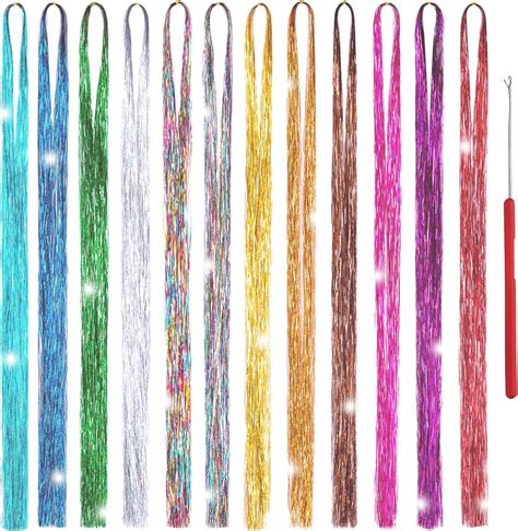 Amazon NIACONN 1200 Strands Hair Tinsel Kit Fairy Hair Glitter