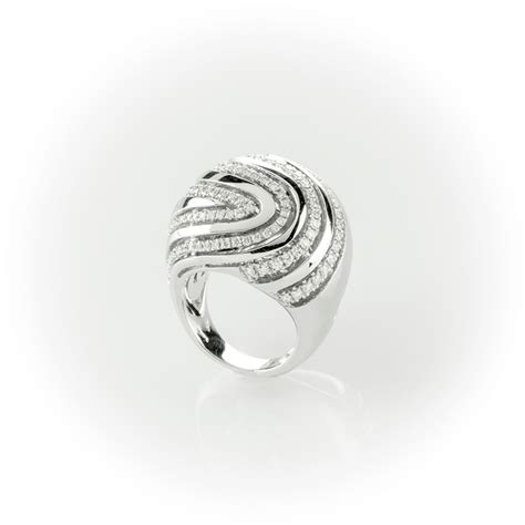 Anello A Fascia Recarlo Realizzato In Oro Bianco Con Fantasia Di