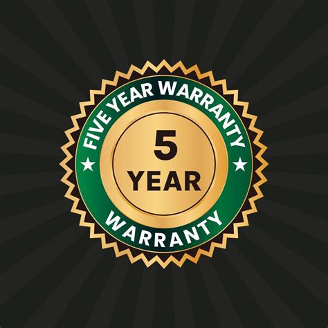 Golden 5 Year Warranty Badge 11656903 Vector Art At Vecteezy