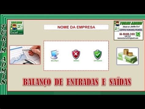 PLANILHAS FINANCEIRAS EXCEL PRONTAS TURIM ADMIN Planilha Balanço de
