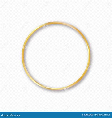 Vector El Marco Del Círculo Del Oro Con La Sombra En Fondo Transparente