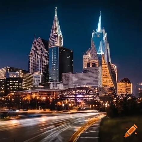 Nashville City Skyline At Night On Craiyon
