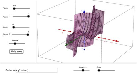 plotting 3d surfaces geogebra